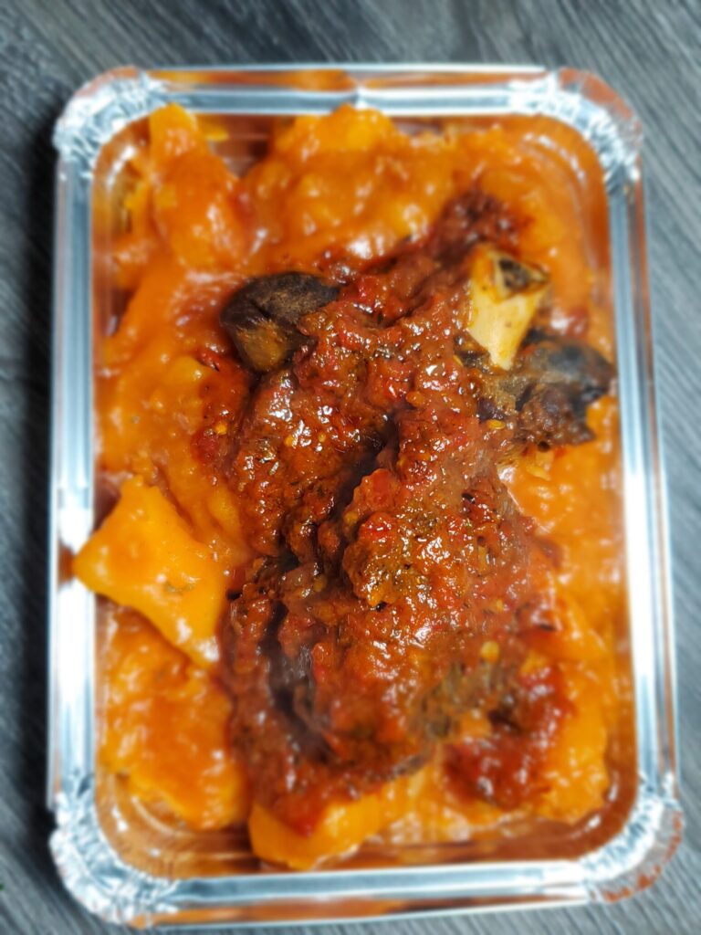 Asaro (Yam Porridge) served with Beef – Bulk – Naijastic Kitchen